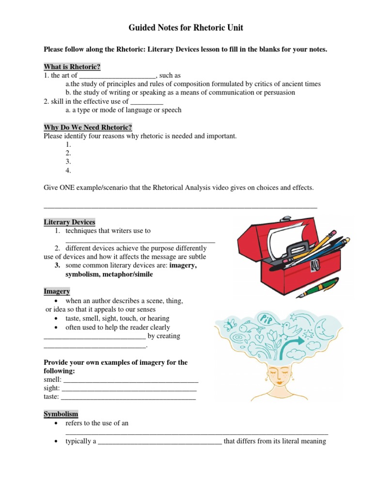 What Is Rhetoric - Guided Notes | PDF | Metaphor | Rhetoric
