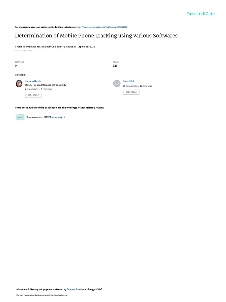Determination of Mobile Phone Tracking Using Various Softwares | PDF ...