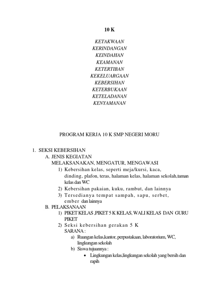 Program Kerja 9k | PDF