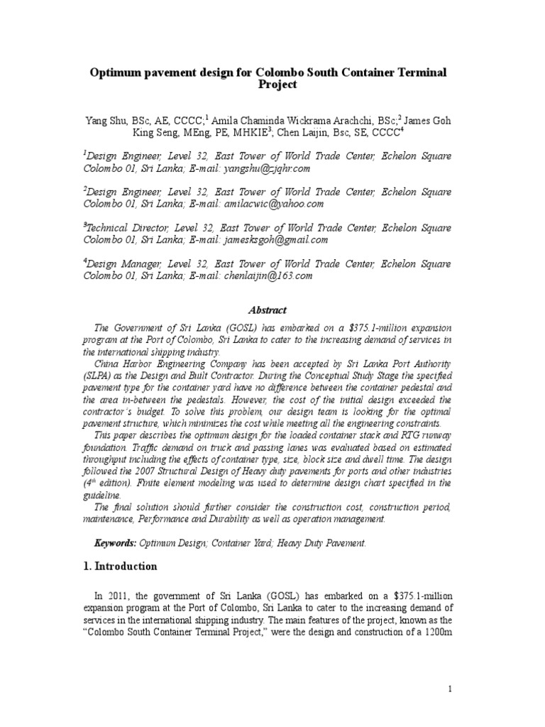 Optimum Pavement Design For Colombo Sout | PDF | Deformation (Mechanics ...