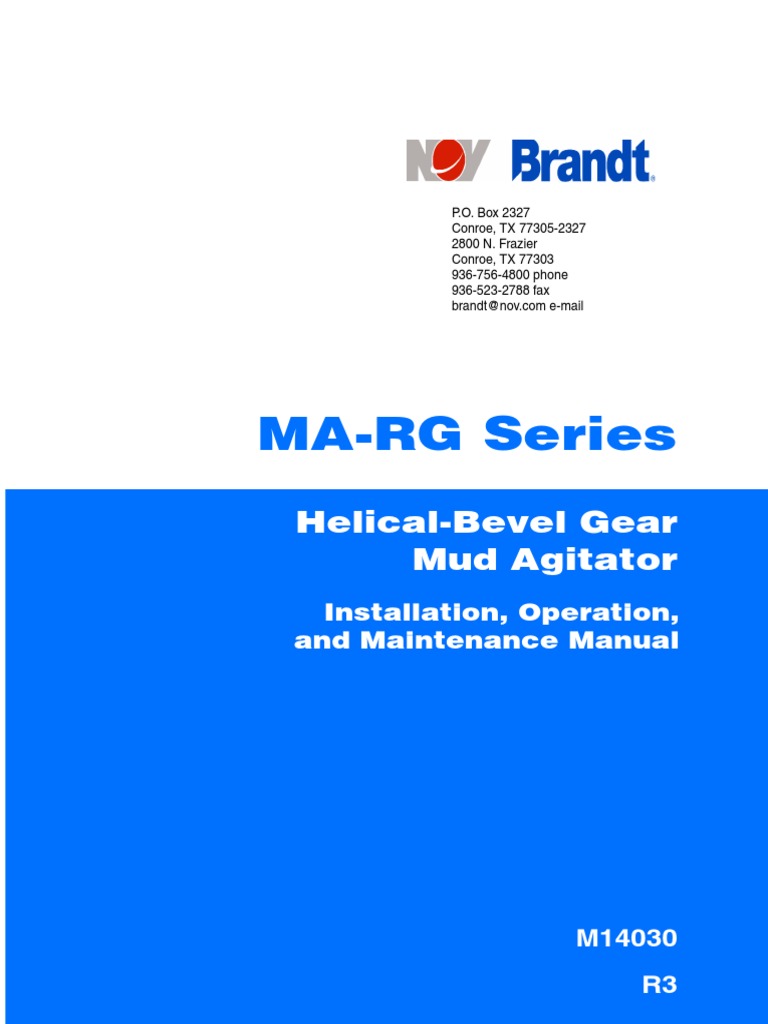 MA-RG Series: Helical-Bevel Gear Mud Agitator | PDF | Transmission ...