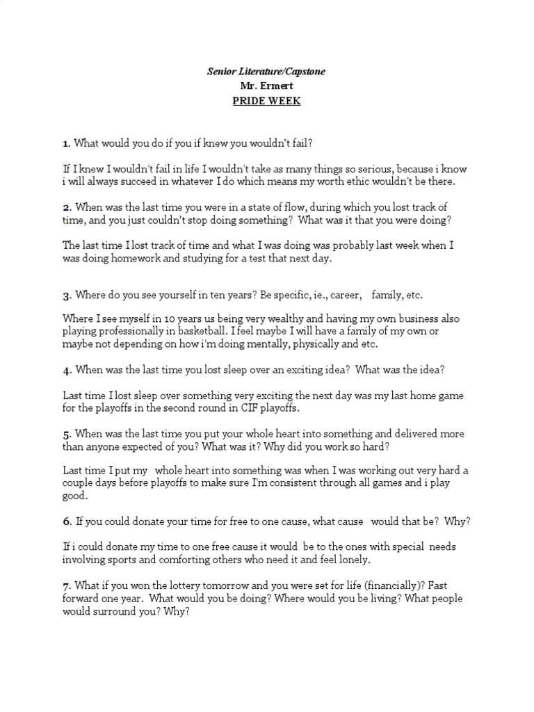 Jamal Briscoe - Ermert - Passion Questions Handout | PDF