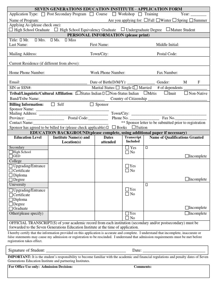 Application Form - 08-04 | PDF | University And College Admission ...