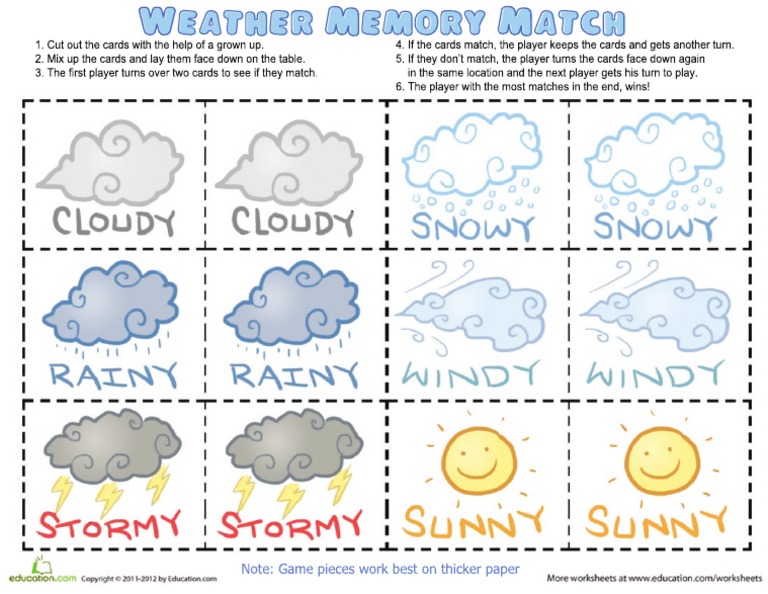 Weather Memory Match | PDF