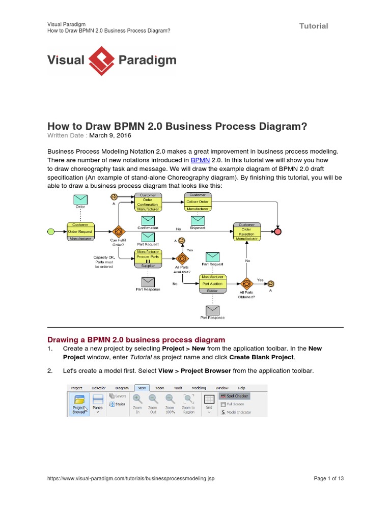 How To Draw BPMN 2.0 Business Process Diagrama | PDF | Business Process ...