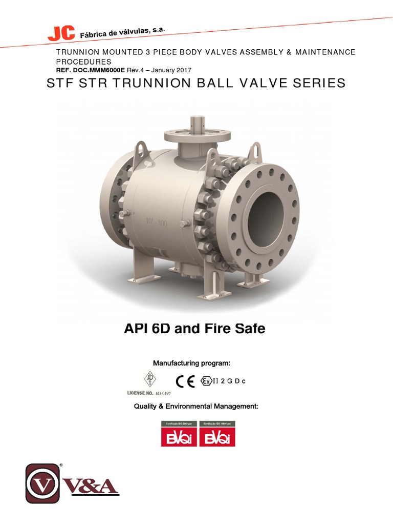 Trunnion Mounted Valve Maintenance Guide | PDF | Valve | Mechanical ...