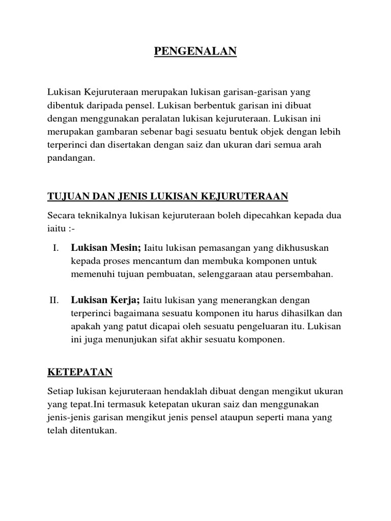 Pengenalan Lukisan Kejuruteraan | PDF | Seni