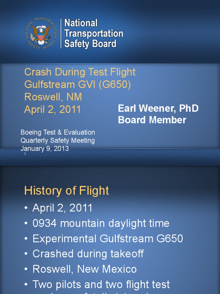 Crash During Test Flight Gulfstream GVI (G650) Roswell, NM April 2 ...
