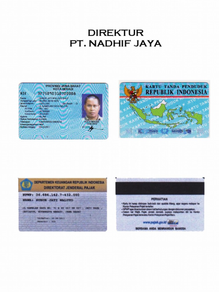 KTP NPWP Pengurus | PDF