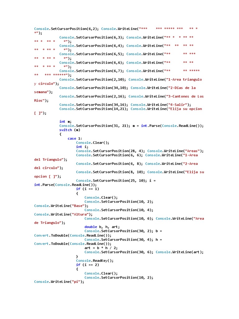 Int Int Switch Case Int | PDF