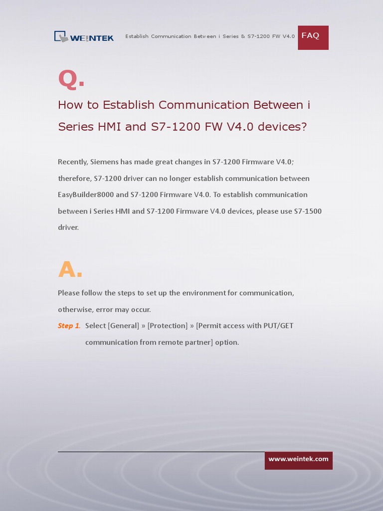 FAQ 77 Establish Iseries S7-1200V4.0 Communication en PDF | PDF ...