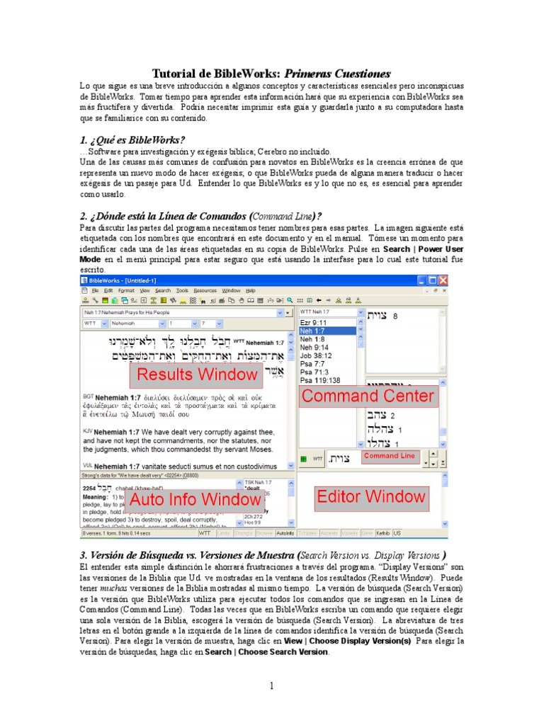 Tutorial Básico de Bibleworks | PDF | Point and Click | Lenguaje hebreo