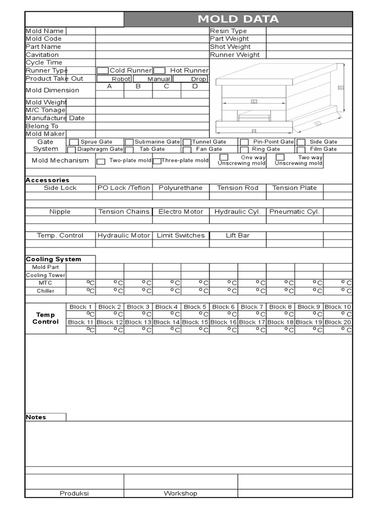 A Comprehensive Mold Specification Sheet Detailing Key Parameters for ...