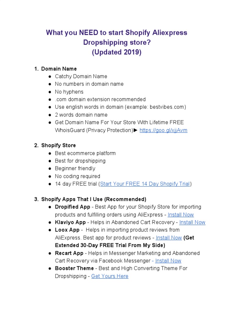 FREE Shopify Dropshipping Checklist (2019) | PDF | Web 2.0 | Cyberspace