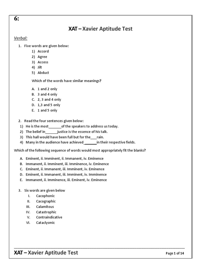 XAT-Verbal Question | PDF | Higgs Boson | Standard Model