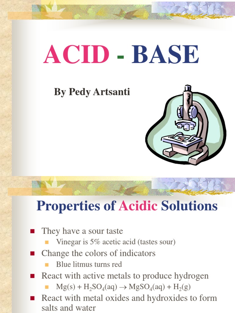 Acid Base | PDF | Acid | Ph