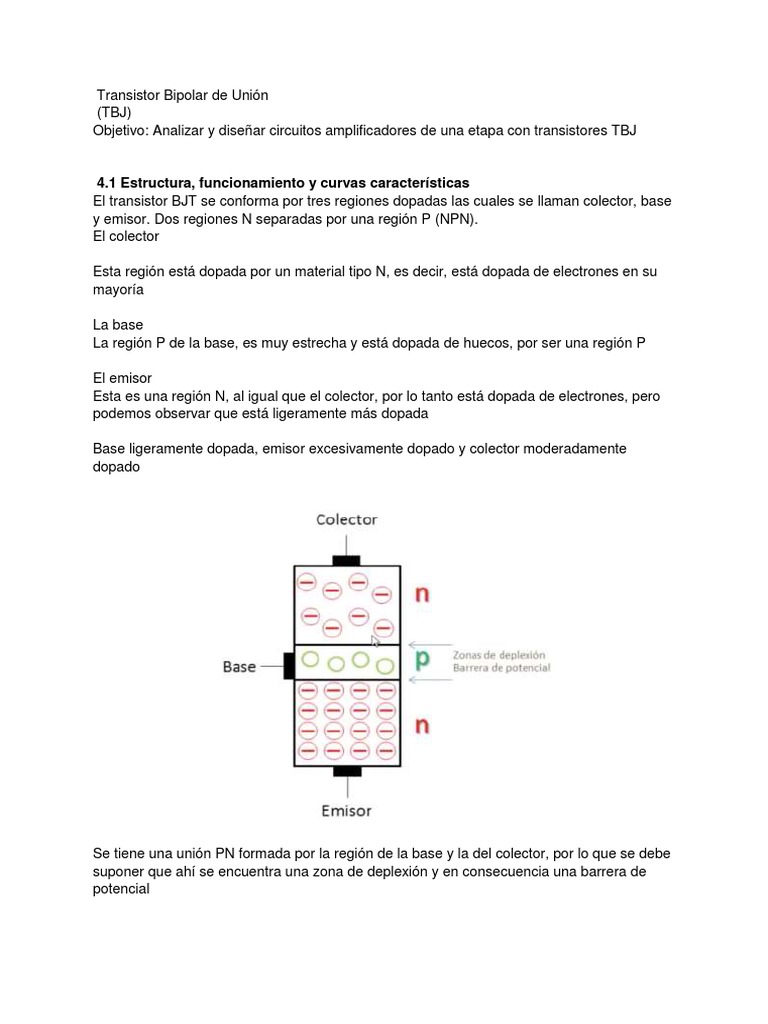 Tema4 Transistor TBJ | PDF | Transistor de unión bipolar | Transistor