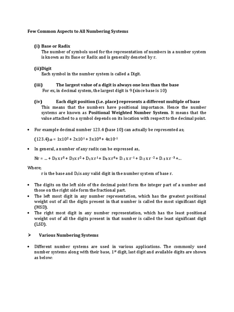 Introduction To Number System | PDF | Numbers | Arithmetic