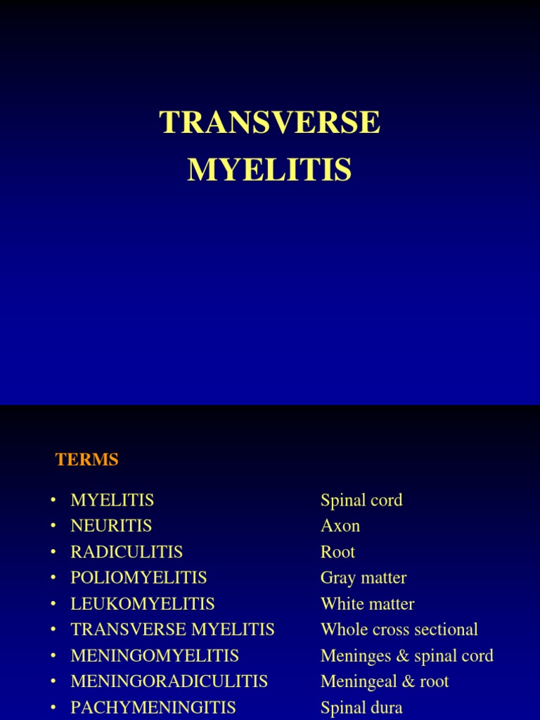 Transverse Myelitis Overview | PDF | Diseases And Disorders | Medical ...