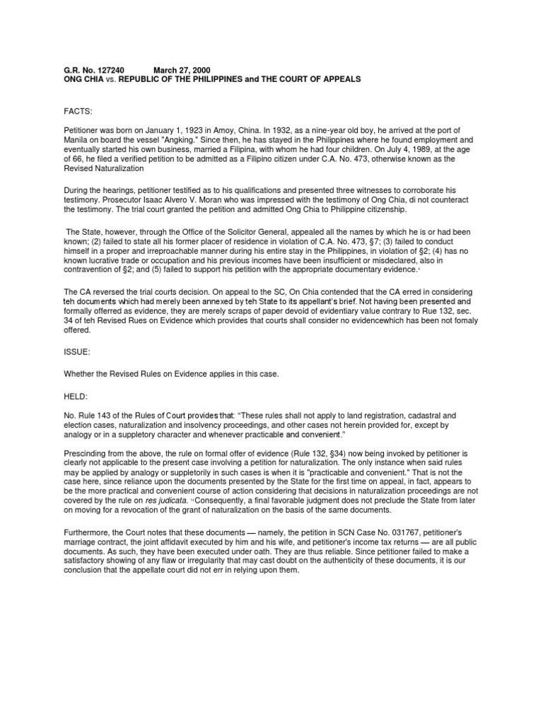 Evid Digested Cases - 1 | PDF | Judgment (Law) | Appeal