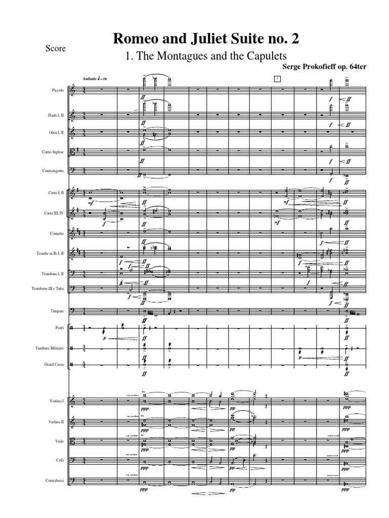 Romeo and Juliet: Suite No. 2, I. Montagues and Capulets | PDF ...