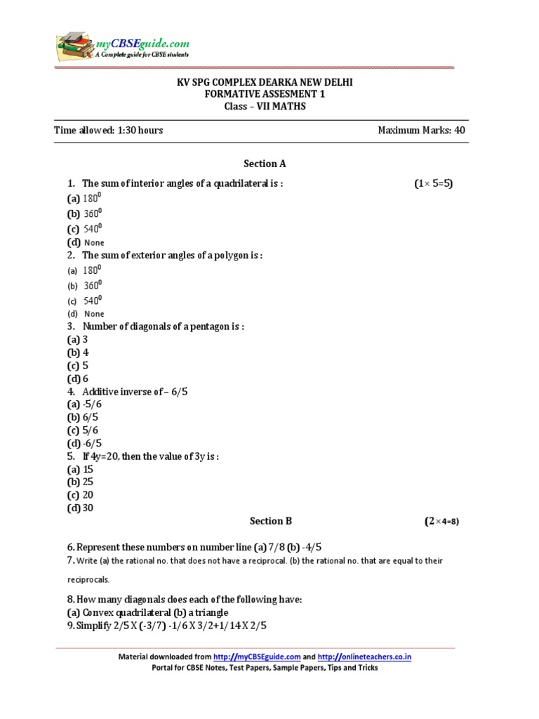 FA1 Athematics SetA QP | PDF | Triangle | Fraction (Mathematics)