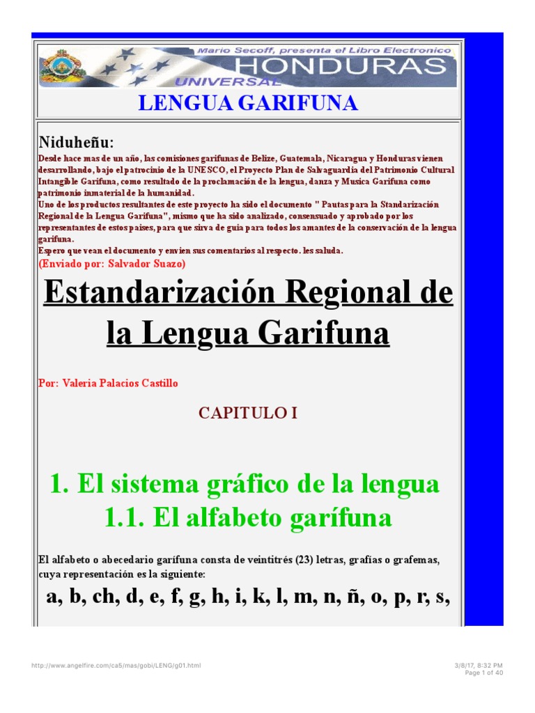 1.5 Garifuna Language - Republica de Honduras | PDF | Adjetivo | Numero ...