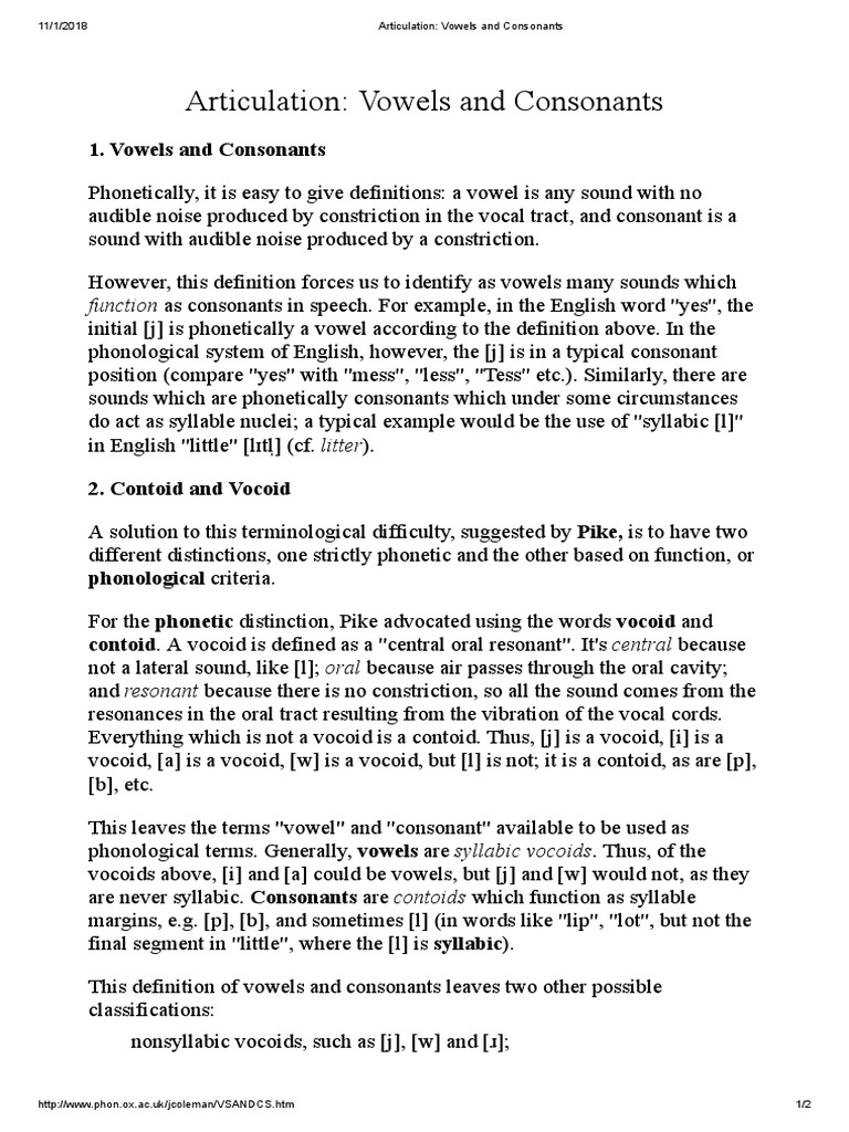 Understanding Vowels and Consonants | PDF | Vowel | Consonant