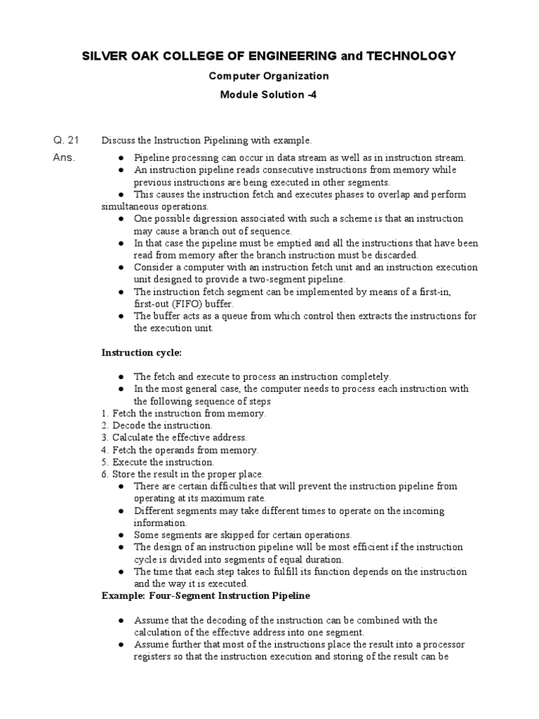 Silver Oak College of Engineering and Technology: Computer Organization ...
