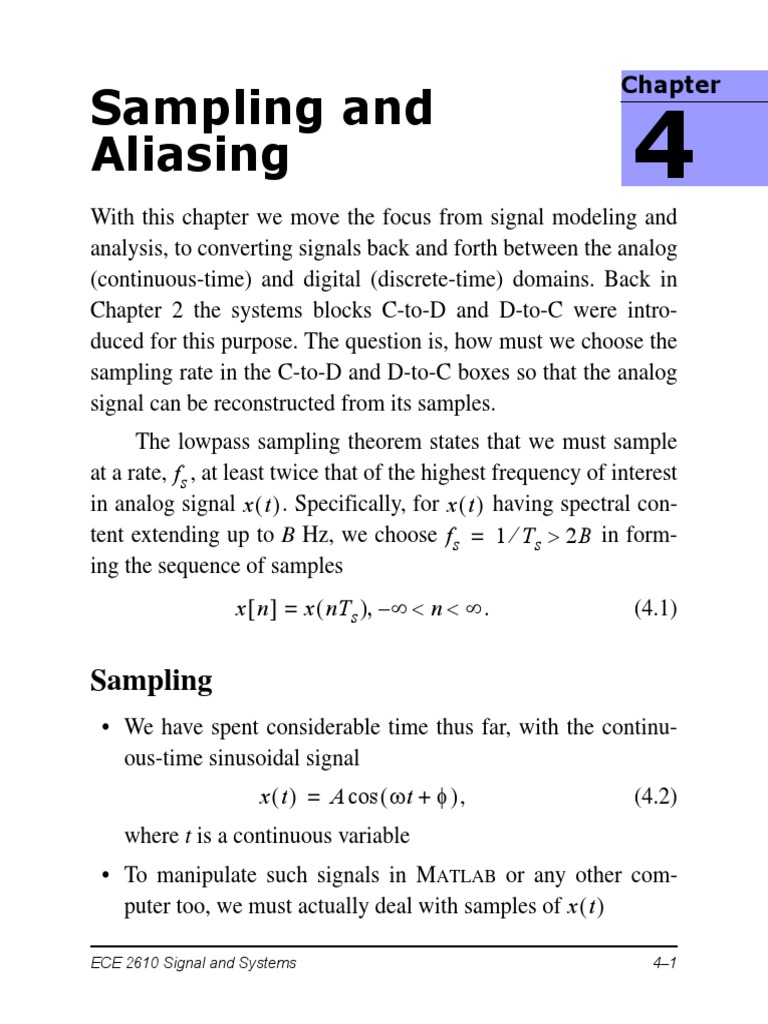 Ece2610 Chap4 PDF | PDF | Discrete Time And Continuous Time | Sampling (Signal Processing)