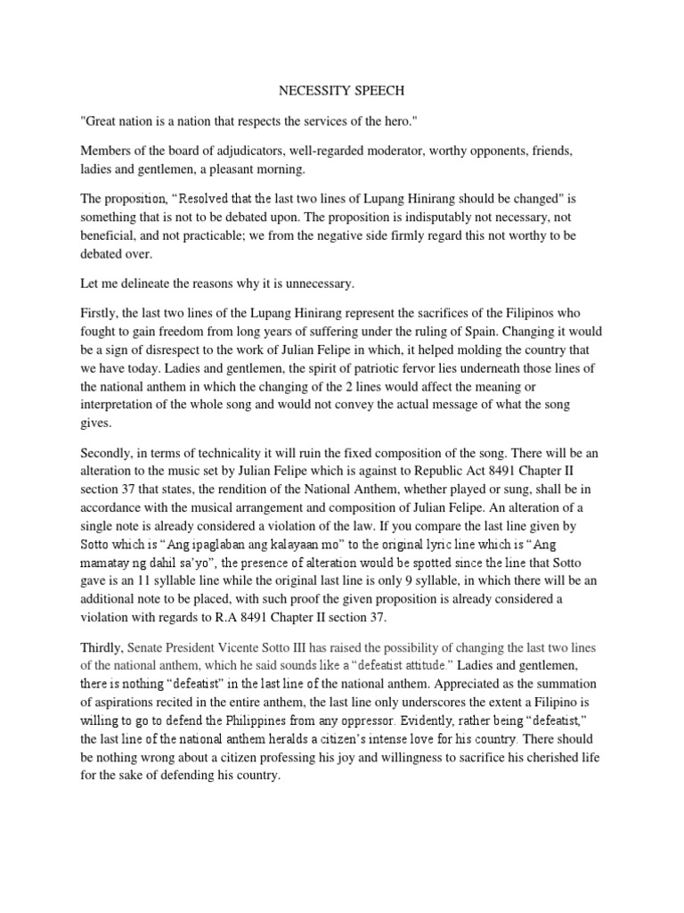 Debate Speeches | PDF