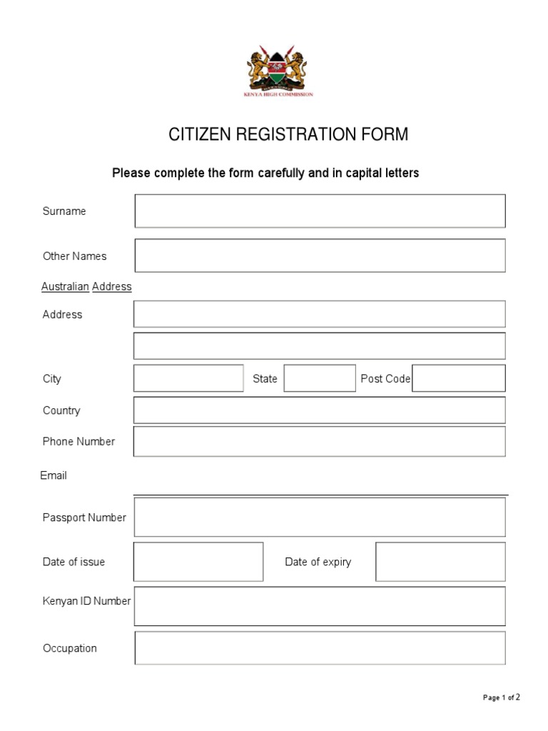 Citizen Registration Form | PDF