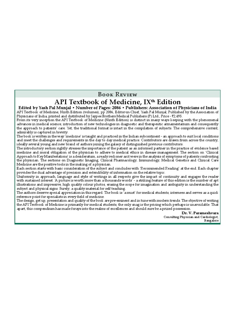20 BR API Textbook of Medicine | PDF | Physician | Medicine
