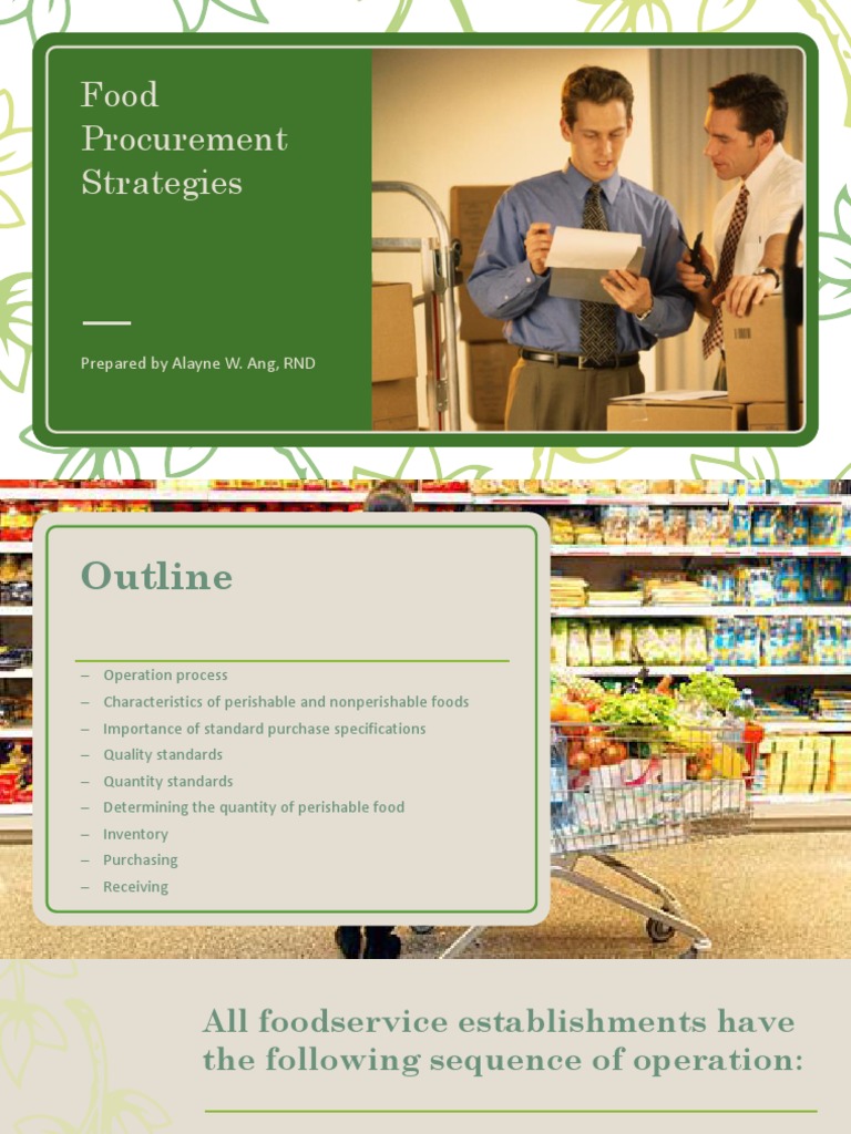 Food Procurement Strategies | PDF | Inventory | Supply Chain