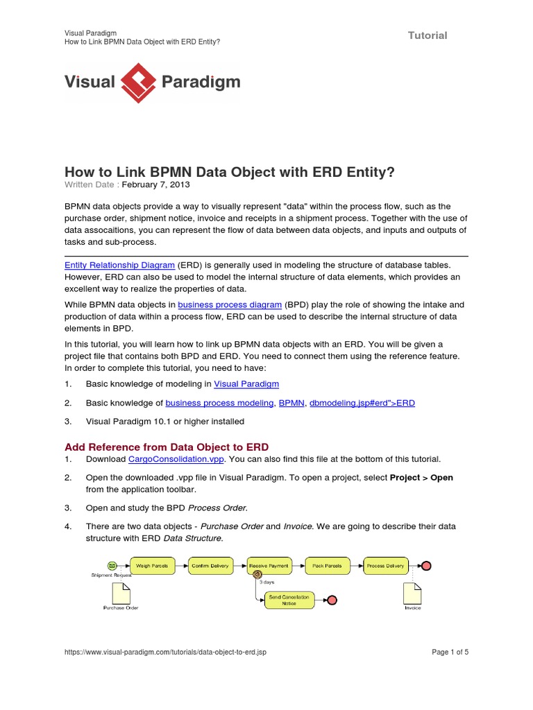 Link BPMN Data Object to ERD | PDF | Business Process | Information Technology