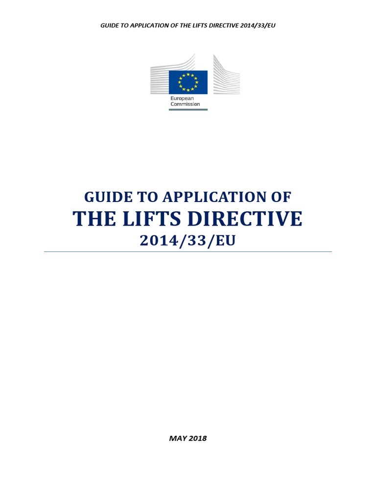 Guide To Application of The Lifts Directive 2014-33-EU PDF | PDF ...