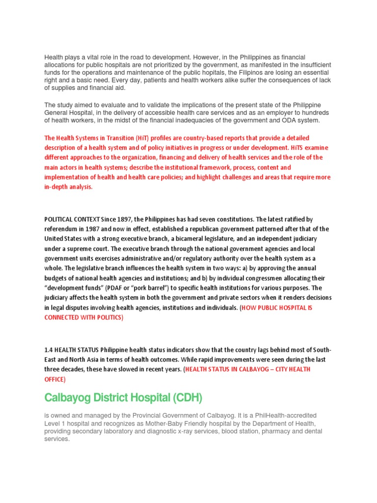 Calbayog District Hospital (CDH) | PDF | Health Care | Hospital