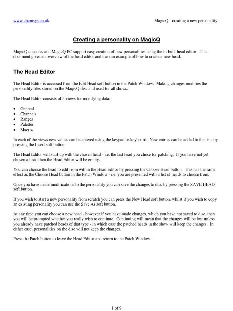 MagicQ Creating Personalities | PDF | Icon (Computing) | Computer Engineering