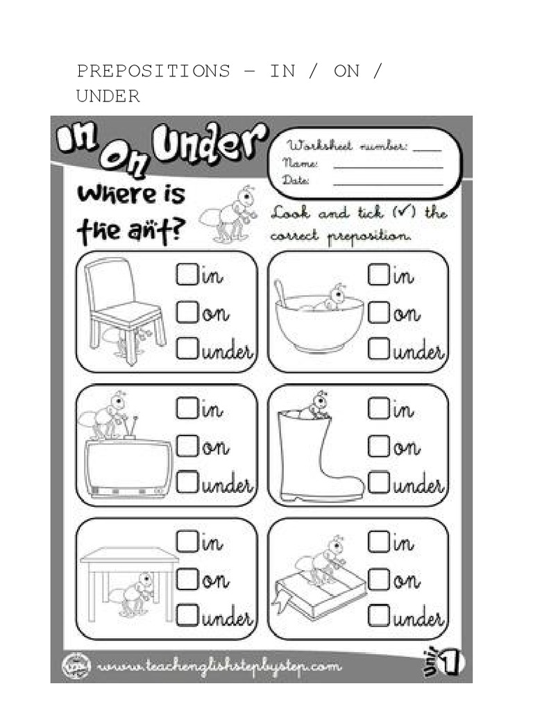 In On Under - Infantil | PDF