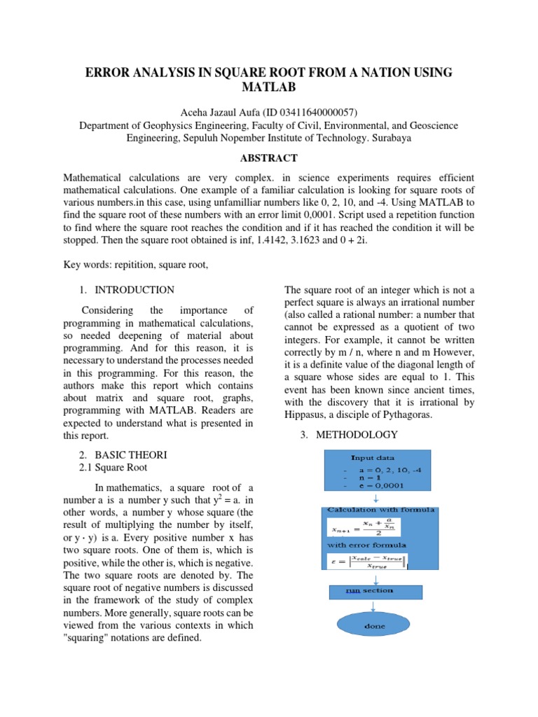 Error Analysis of Square Root Calculations Using the Newton-Raphson ...