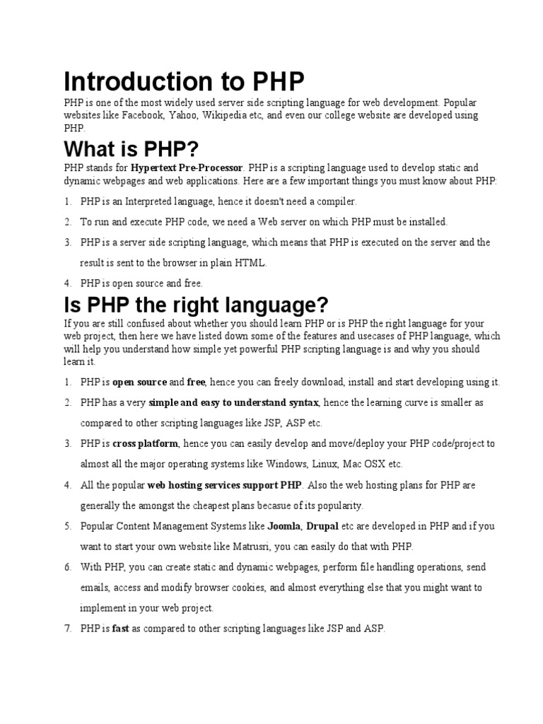 PHP Notes | PDF | Php | Control Flow PHP Notes | PDF | Php | Control Flow