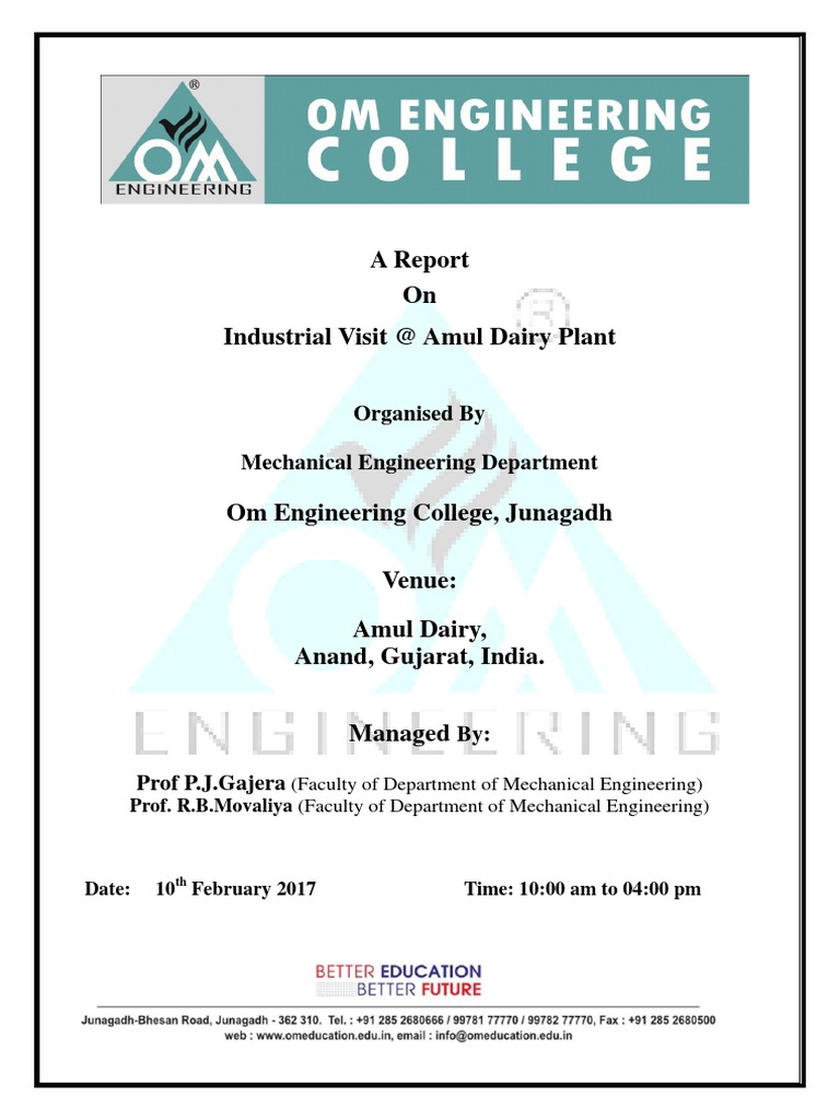 Industrial Visit Report Ice Cream Factory | PDF | Refrigeration | Butter