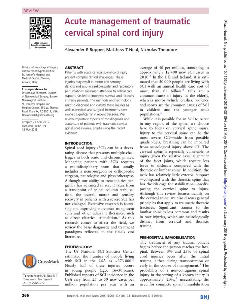 266 Full PDF | PDF | Spinal Cord Injury | Spinal Cord