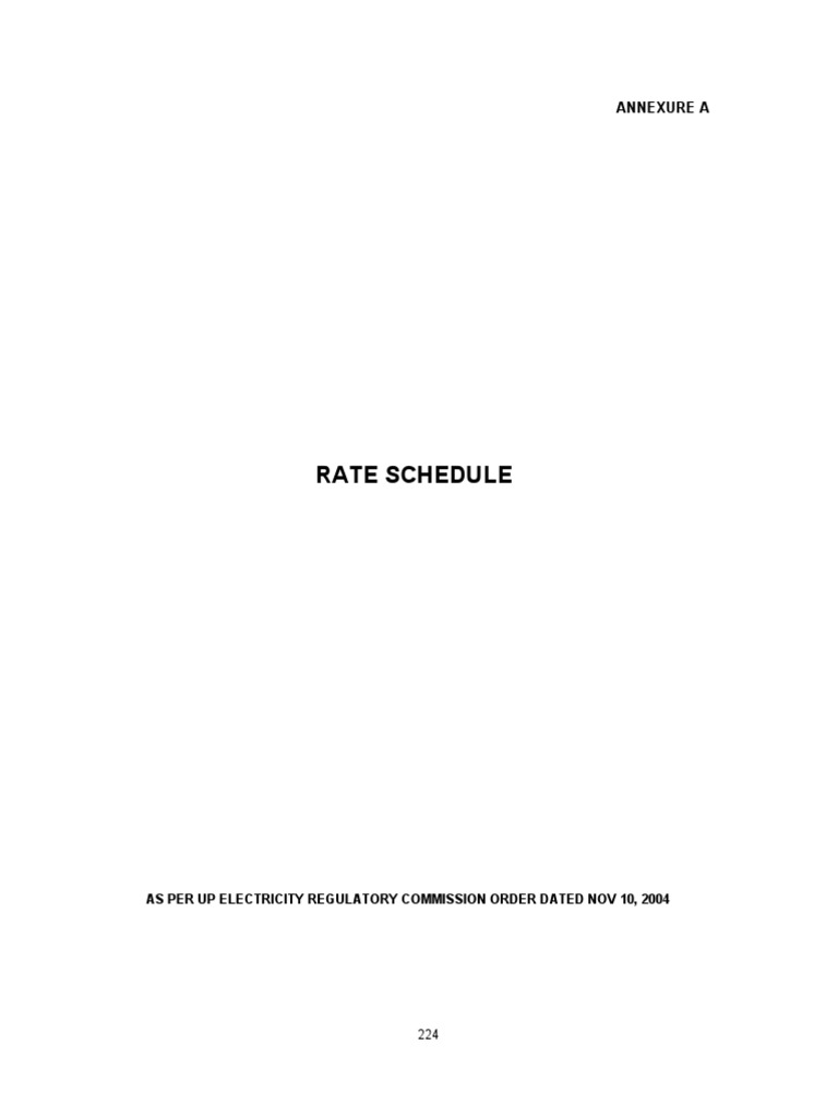 Rate Schedule Annexure A PDF Kilowatt Hour Alternating Current