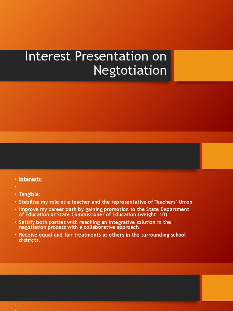 Interest Negotiation Presentation | PDF