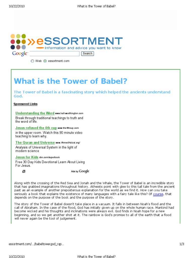 What Is The Tower of Babel | PDF | Babylon | Genesis Flood Narrative