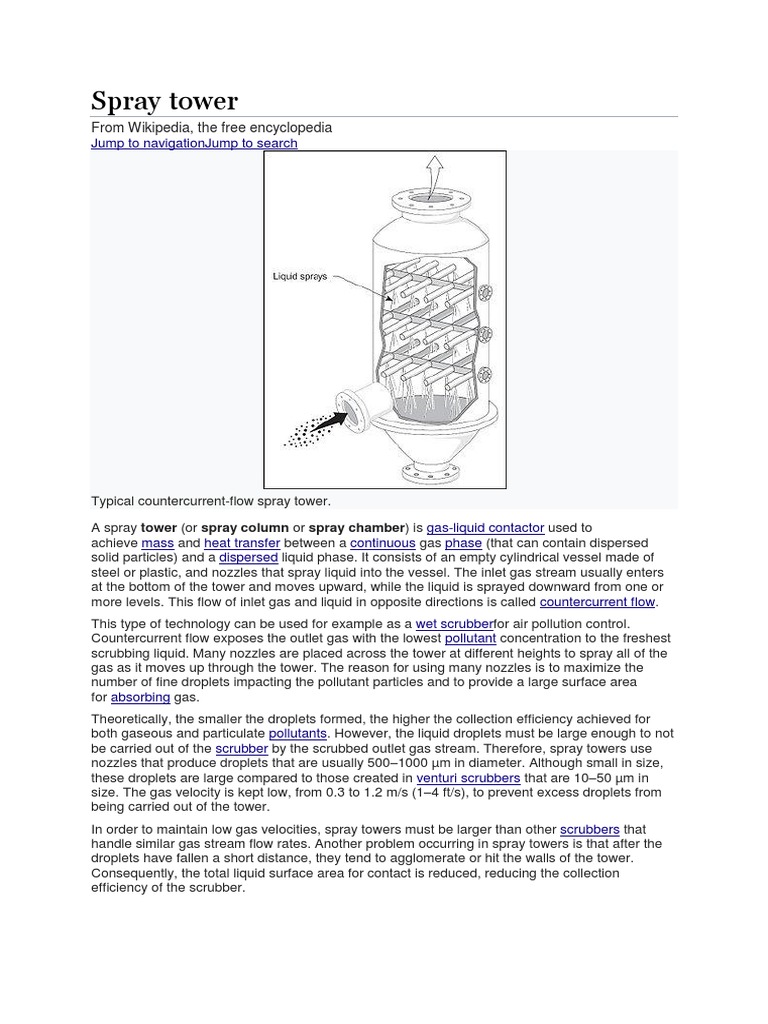 Spray Tower | PDF | Continuum Mechanics | Chemical Engineering