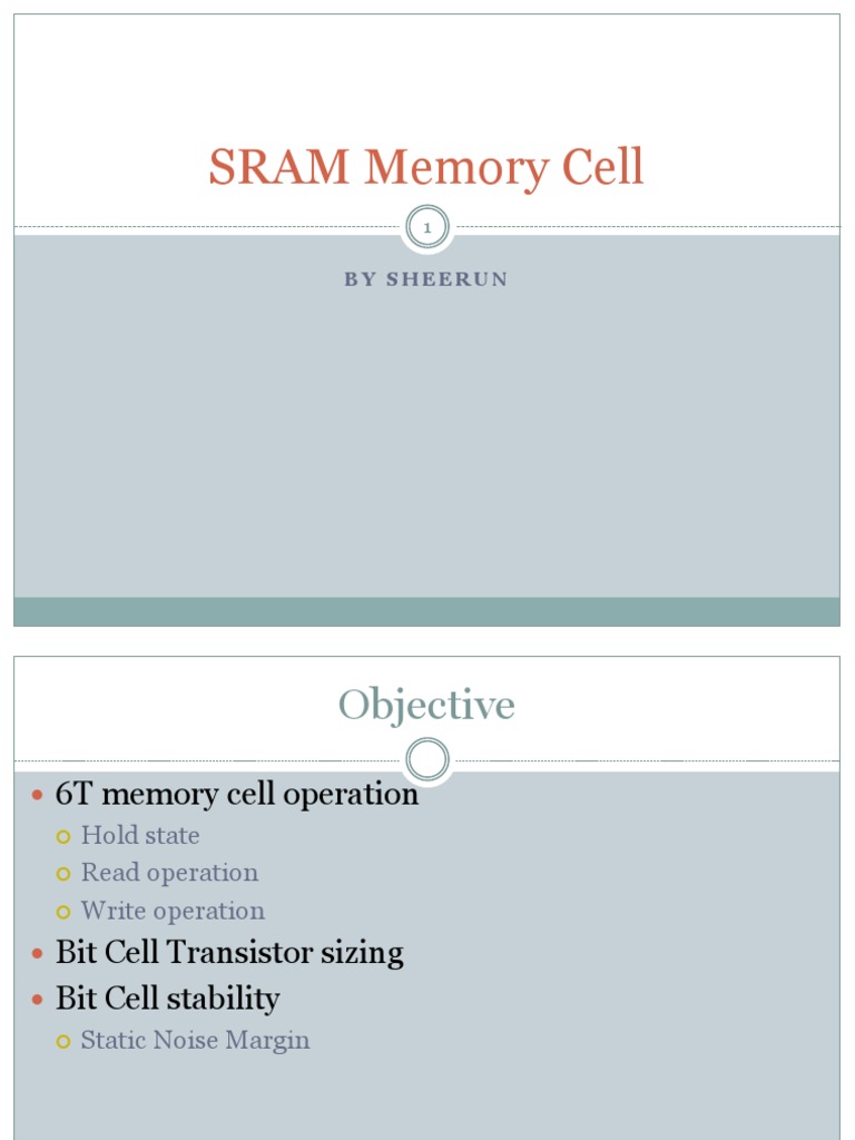 Sram Memory Cell | PDF | Random Access Memory | Read Only Memory