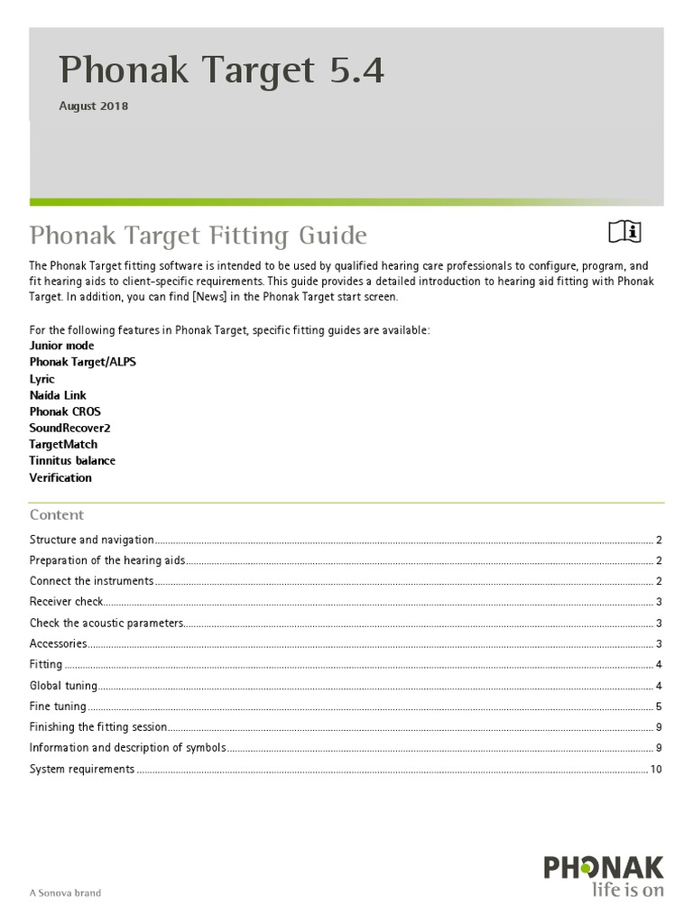 DFG Phonak Target 5.4 En-Us | PDF | Hearing Aid | Hearing Loss