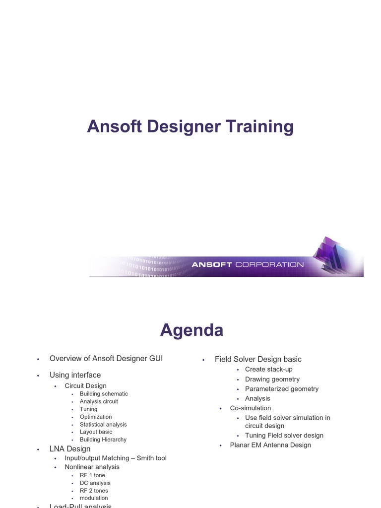 Ansoft - Designer Training | PDF | Menu (Computing) | Icon (Computing)